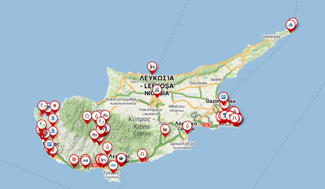 Mapa Kypru ke stažení | Cestujte s radostí
