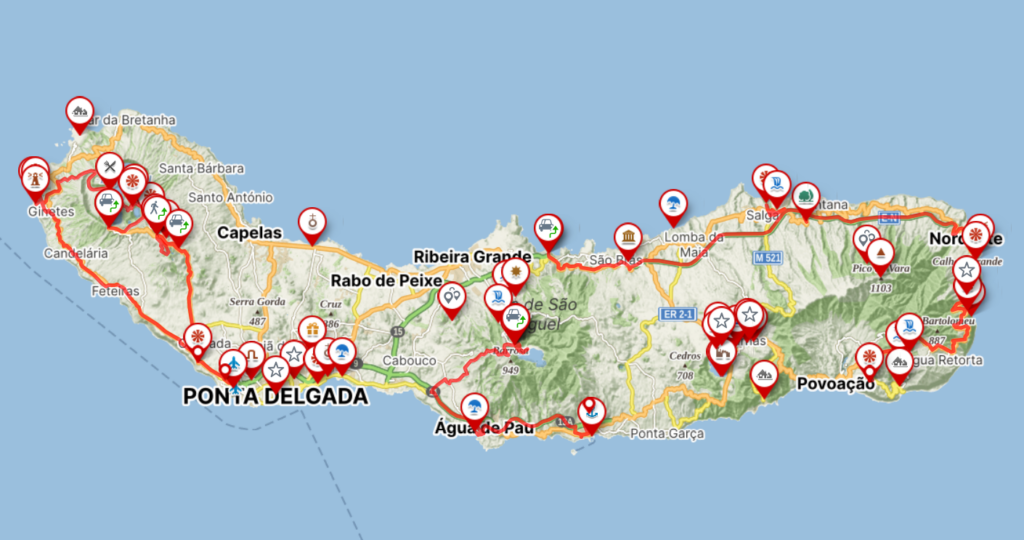 Mapa Azory ke stažení | Cestujte s radostí