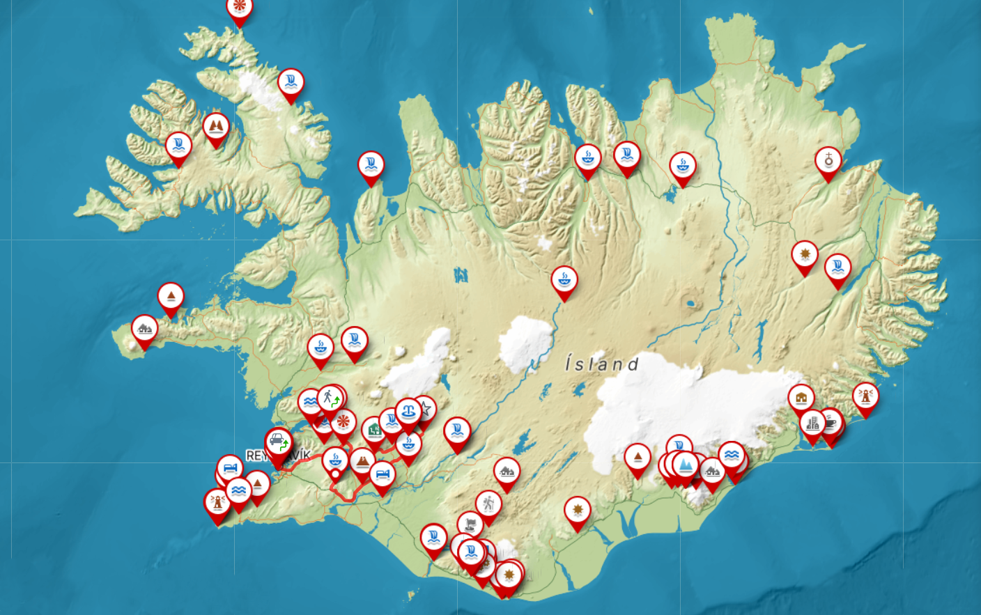 Mapa Islandu ke stažení | Cestujte s radostí
